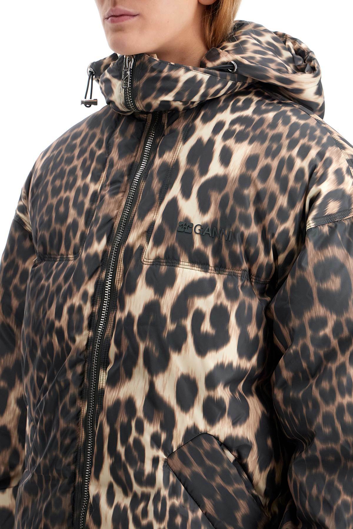 GANNI leopard print down Brown GANNI