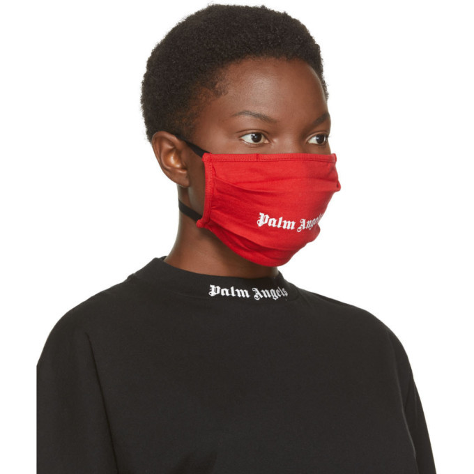 Palm Angels Red Logo Mask Palm Angels