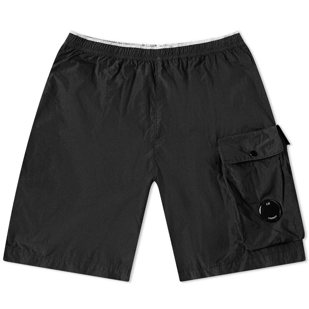 C.P. Company Men's Chrome Lens Cargo Short in Black C.P. Company