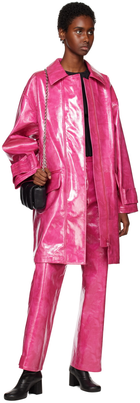 Stand Studio Pink Ada Faux-Leather Trousers Stand Studio