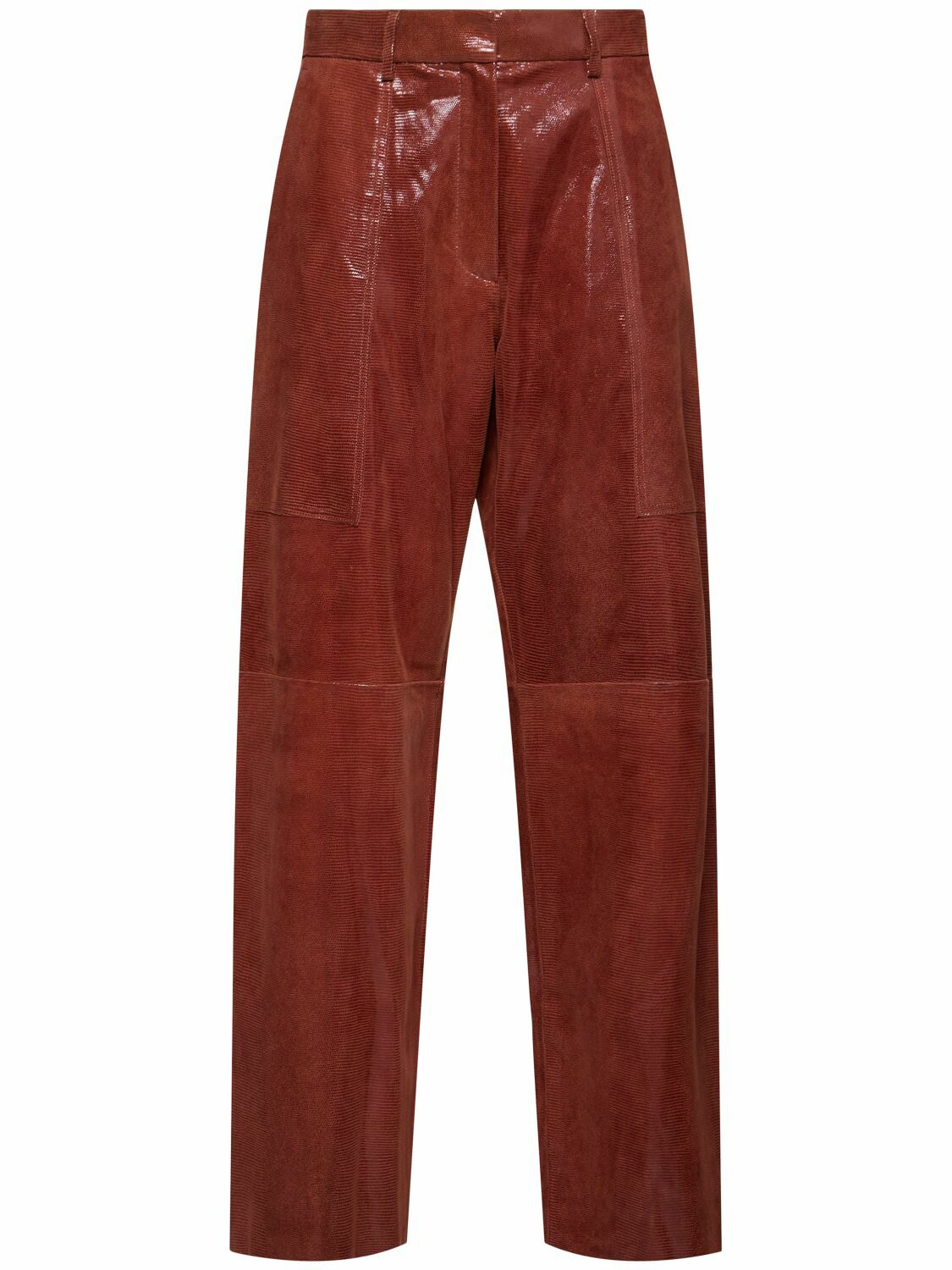 FORTE_FORTE Lizard Print Leather Cargo Pants Forte Forte
