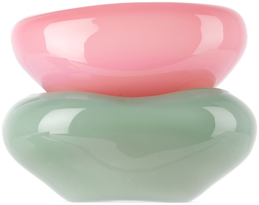 Helle Mardahl Pink & Green Candy Dish Set