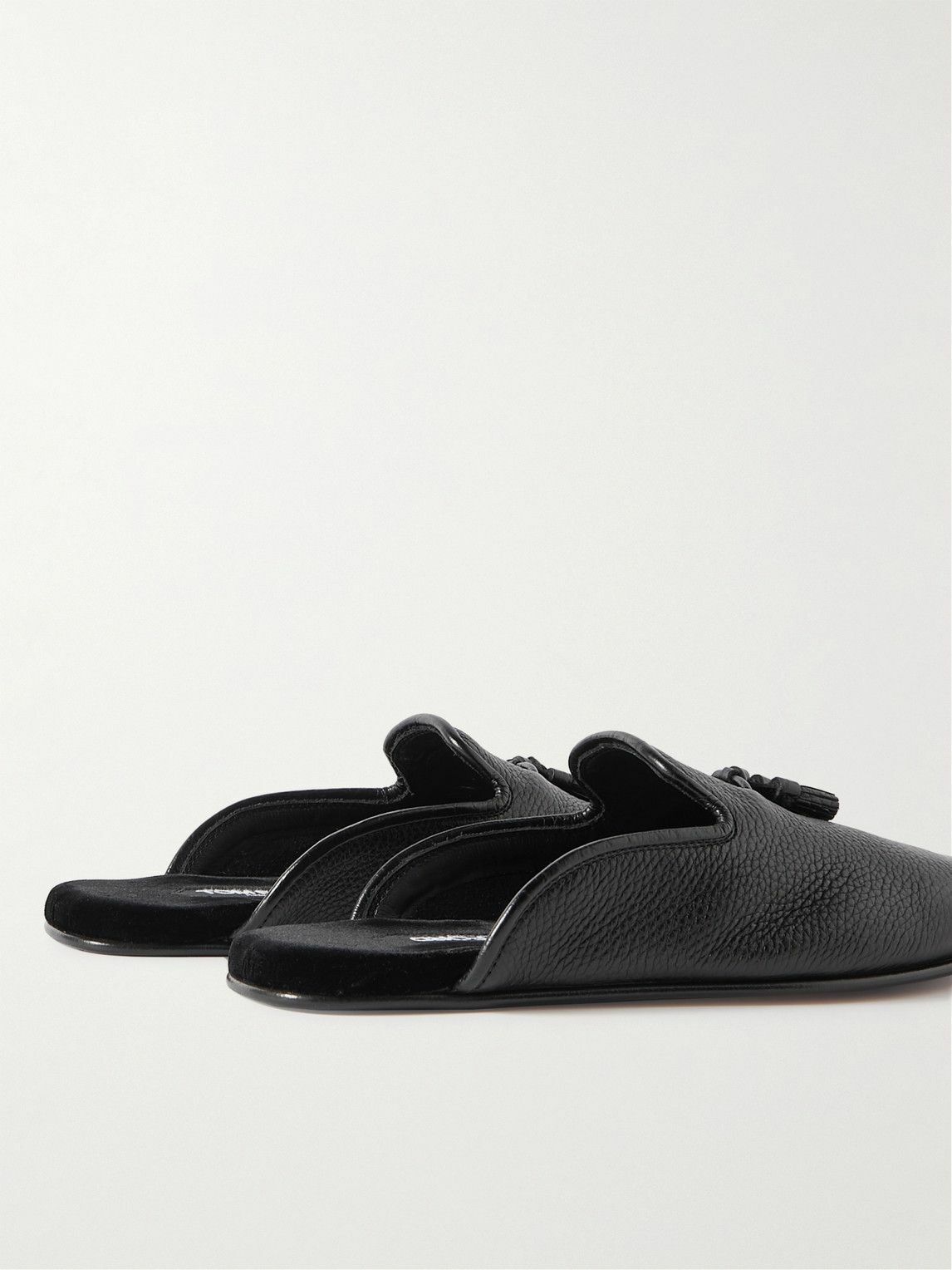 TOM FORD - Winston Full-Grain Leather Tasselled Slippers - Black TOM FORD
