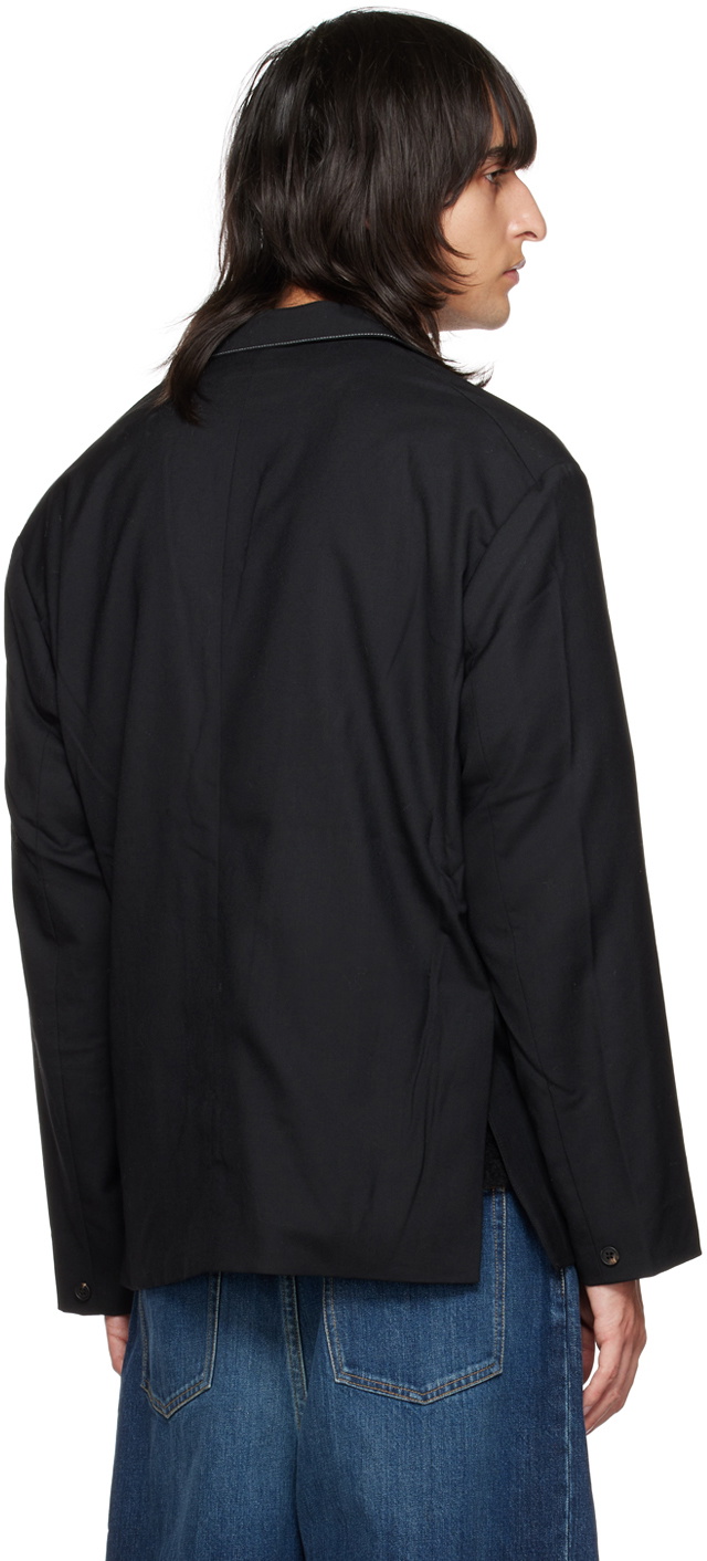 JieDa Black Panel Tailored Blazer JieDa