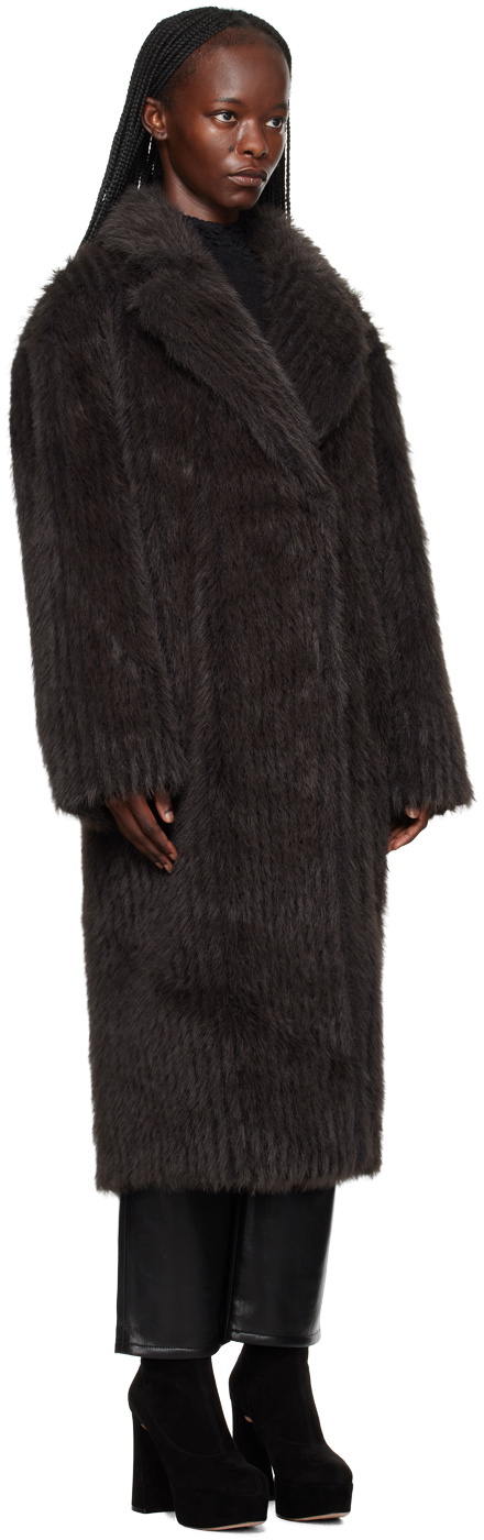 Stand Studio Brown Genevieve Faux-Fur Coat Stand Studio