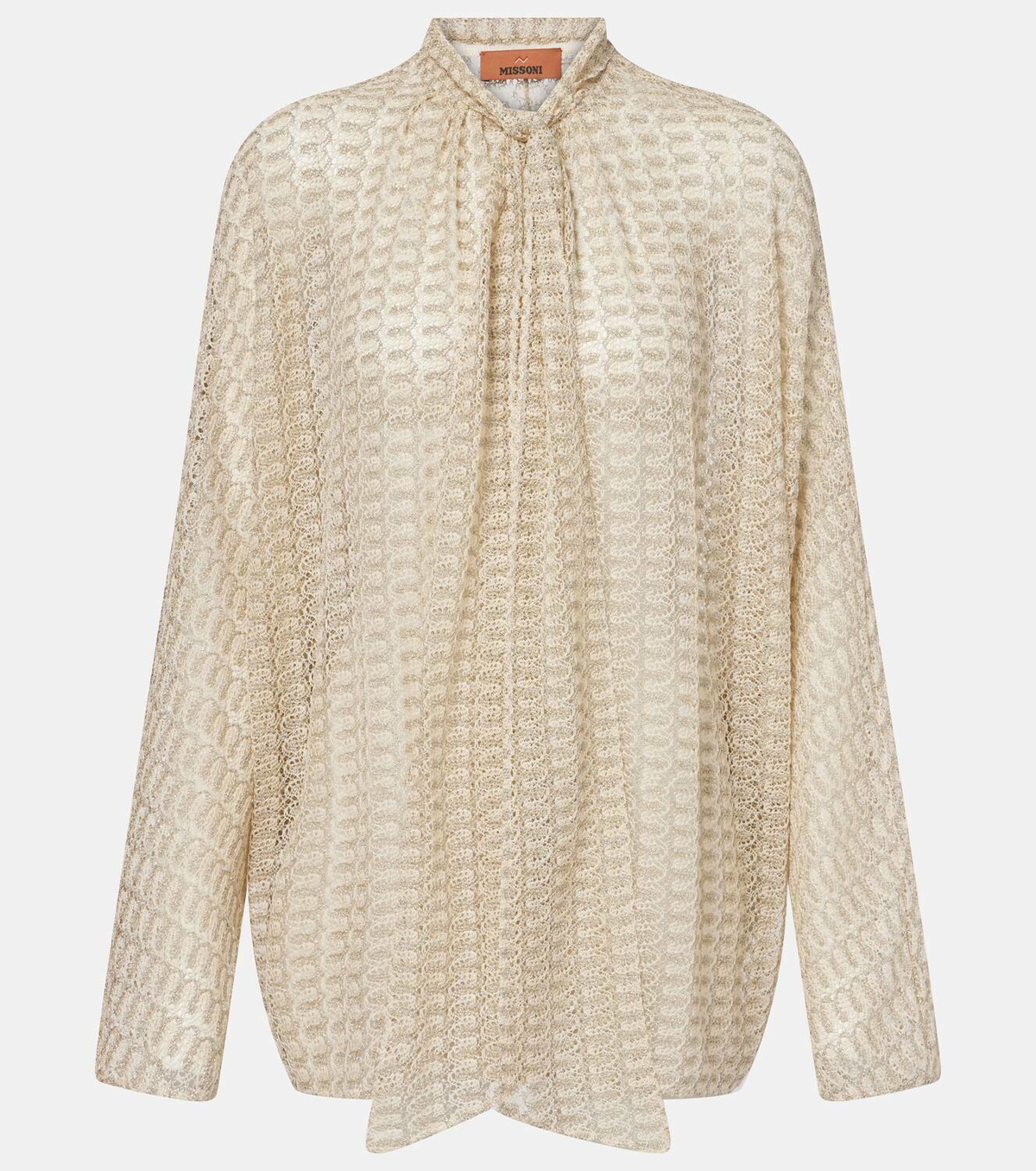 Missoni Zigzag tie-neck lamé blouse Missoni
