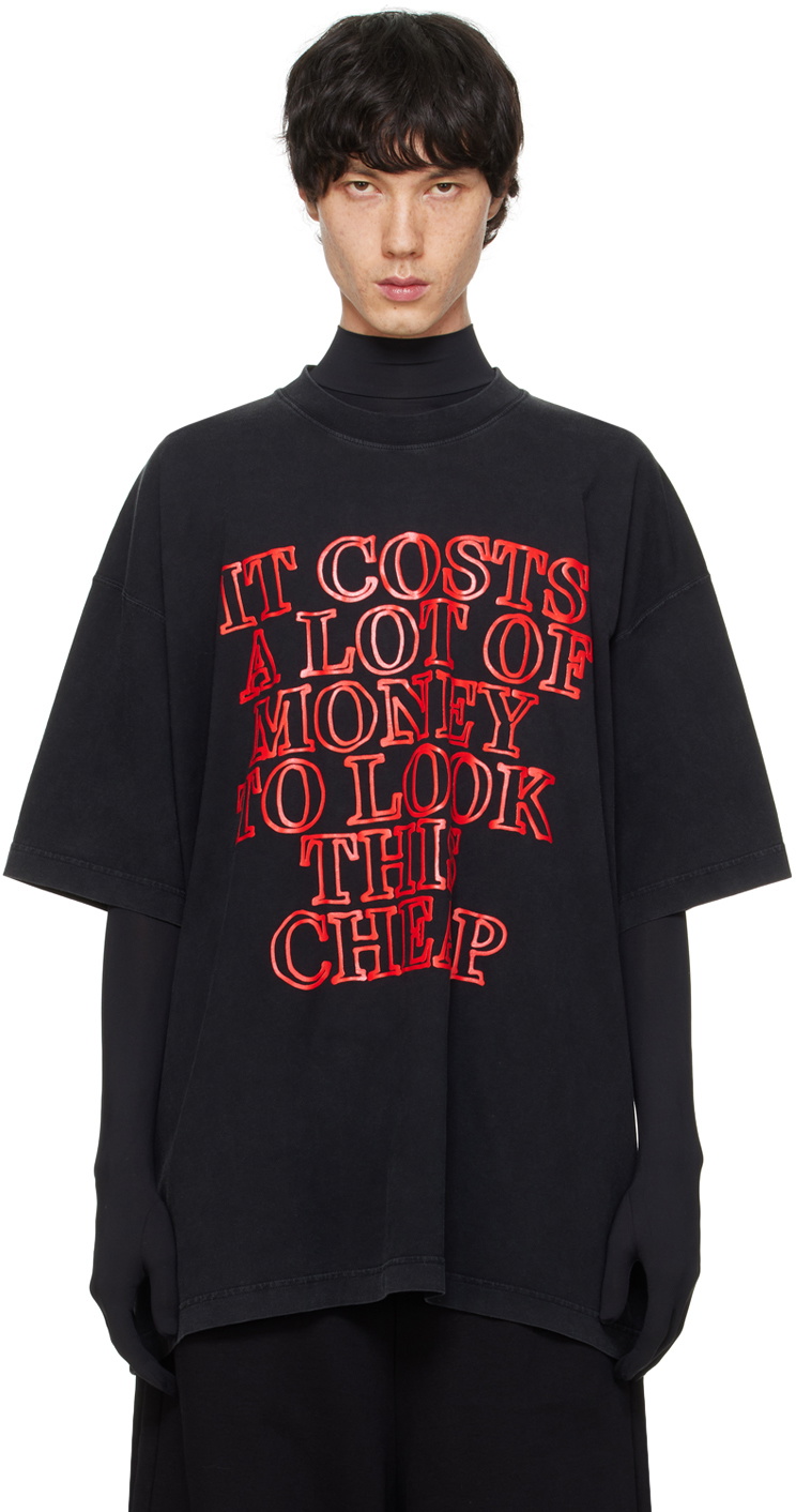 VETEMENTS Black Very Expensive T-Shirt Vetements