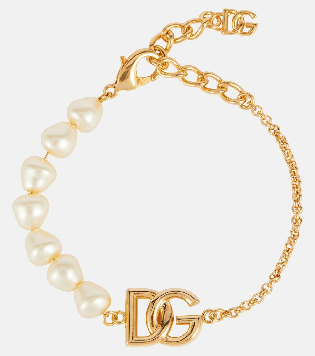 Dolce&Gabbana - DG chainlink bracelet with faux pearls Dolce & Gabbana