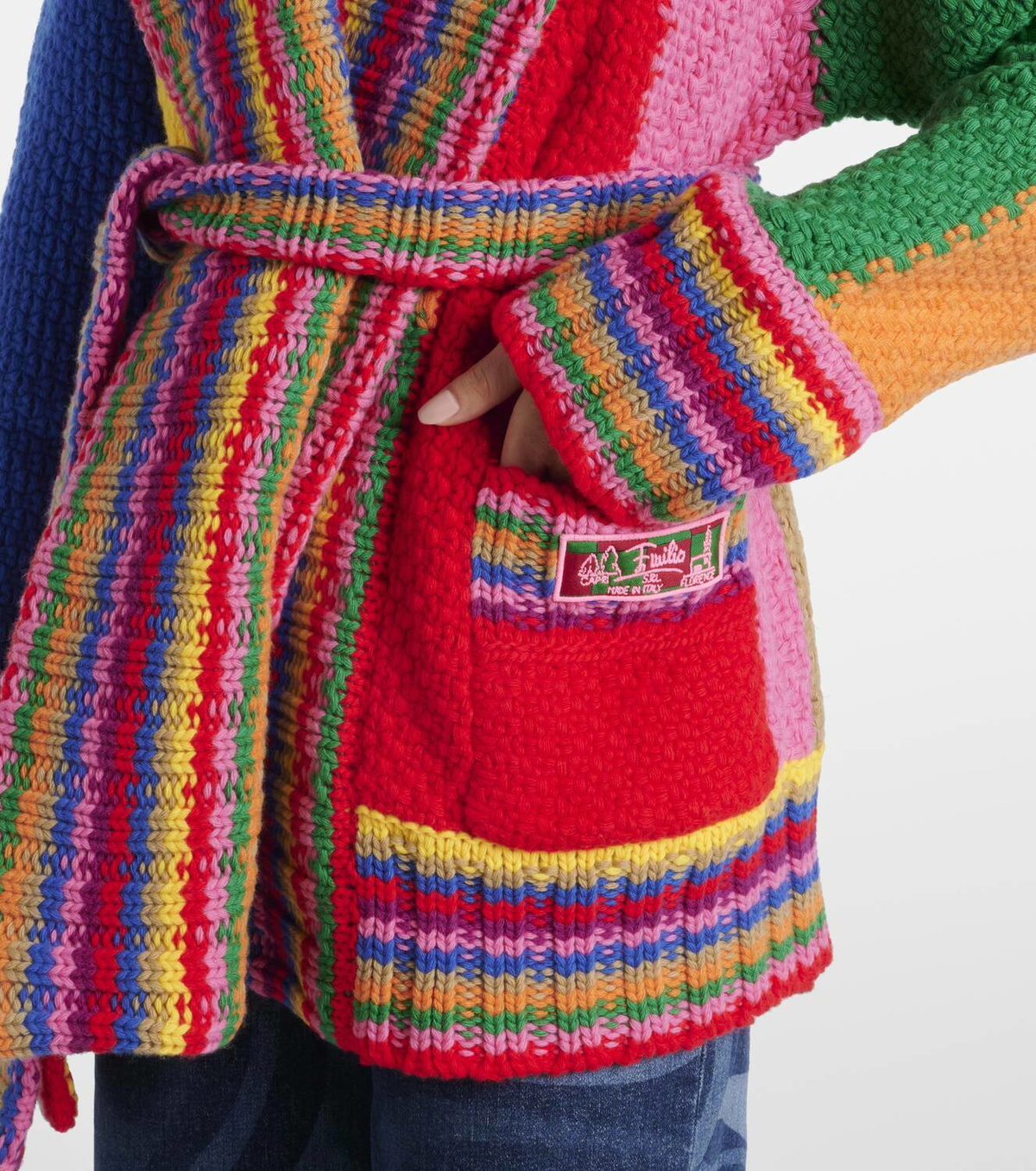 Pucci Colorblocked striped wool wrap cardigan Emilio Pucci