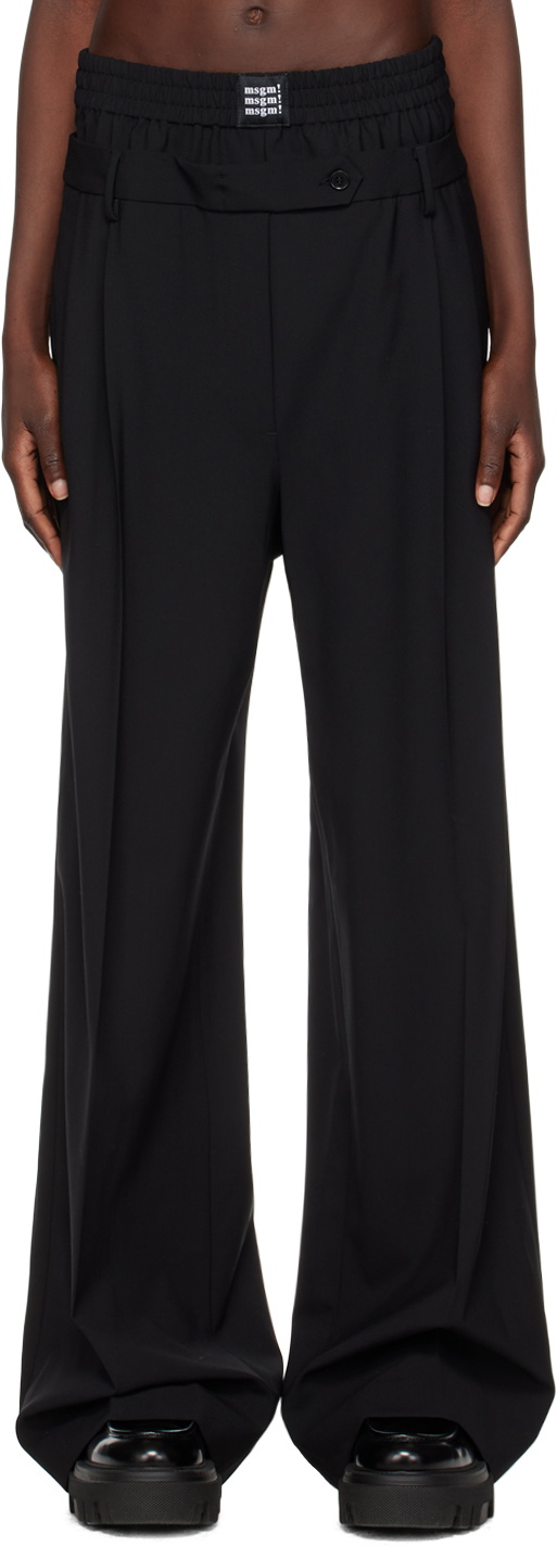 MSGM Black Boxer Trousers MSGM
