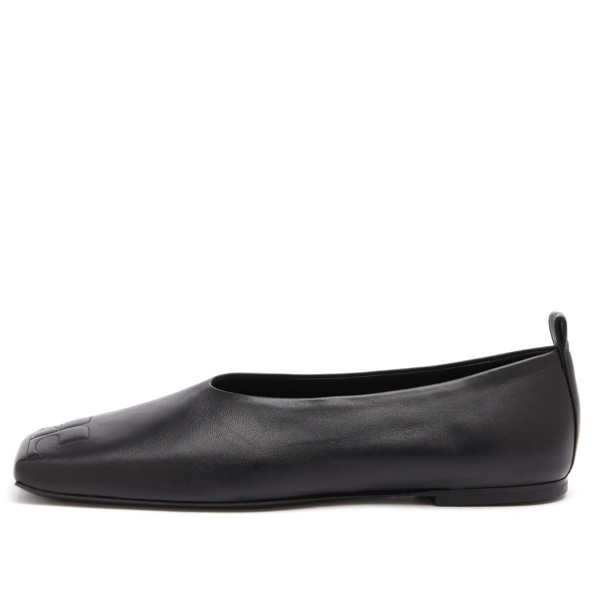 Courrèges Women's Leather Ballerina Shoe in Black Courreges
