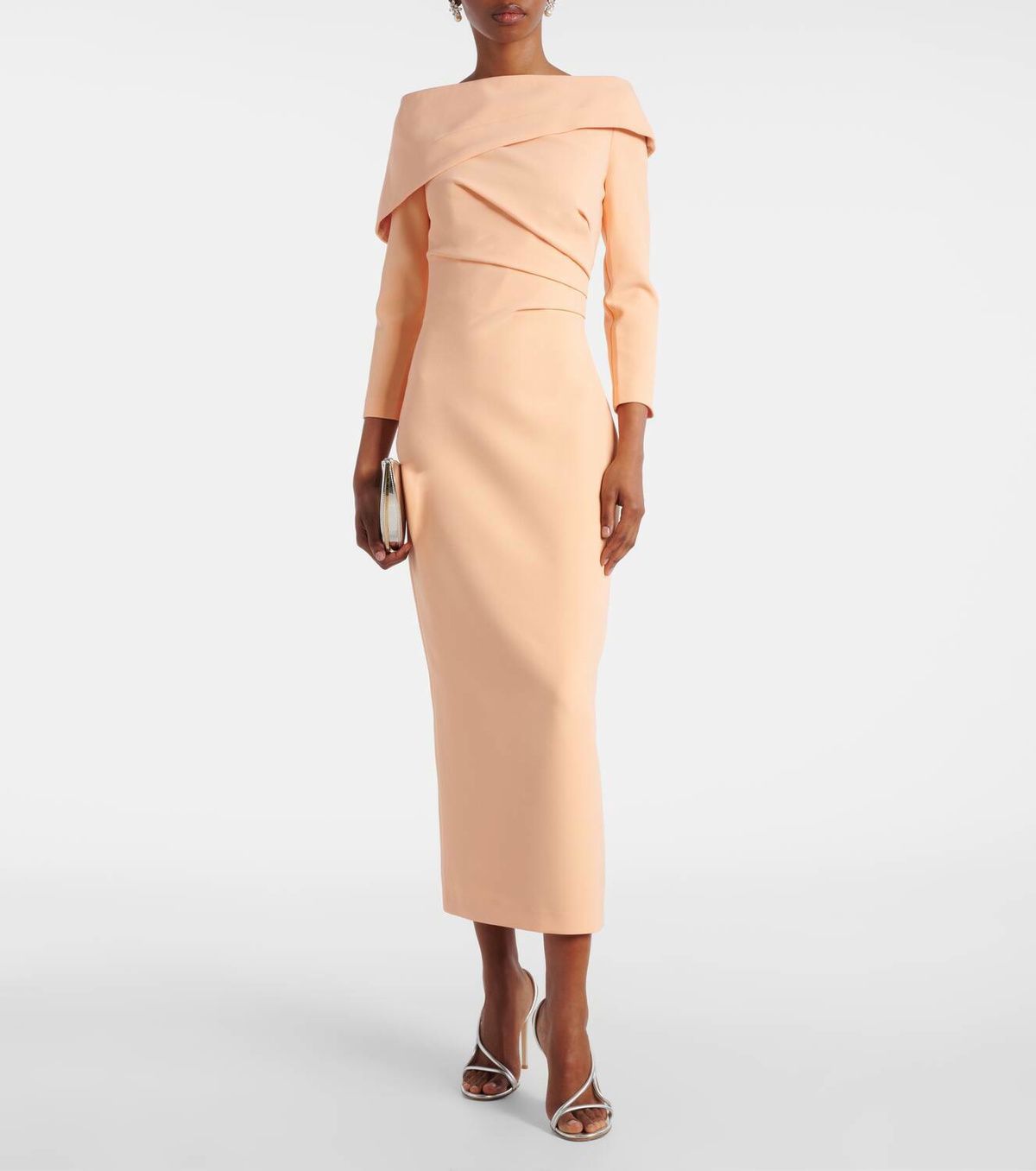 Safiyaa Off-shoulder crêpe midi dress Safiyaa