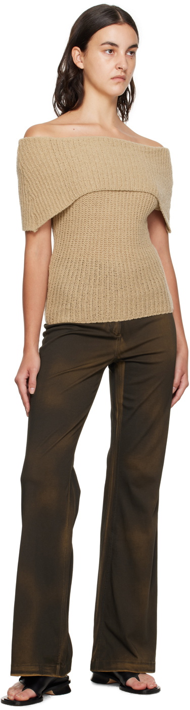 Gimaguas Beige Fuzzy Sweater Gimaguas