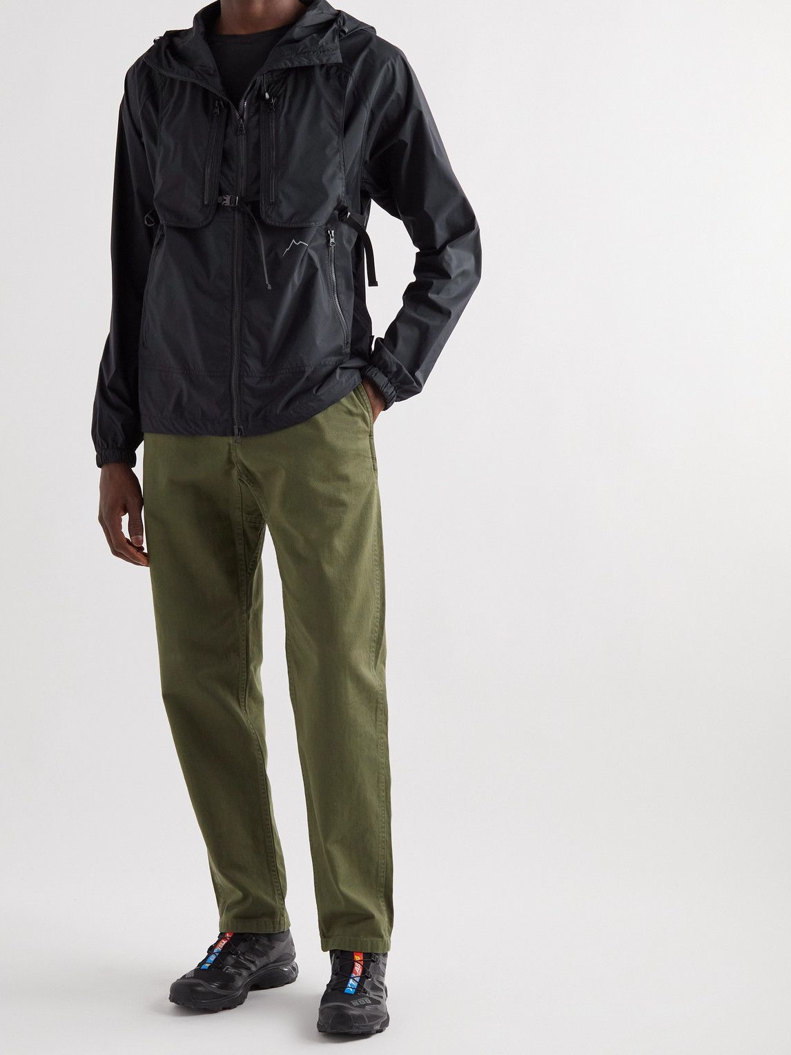 CAYL - Logo-Print Buckled Nylon-Ripstop Hooded Jacket - Black CAYL