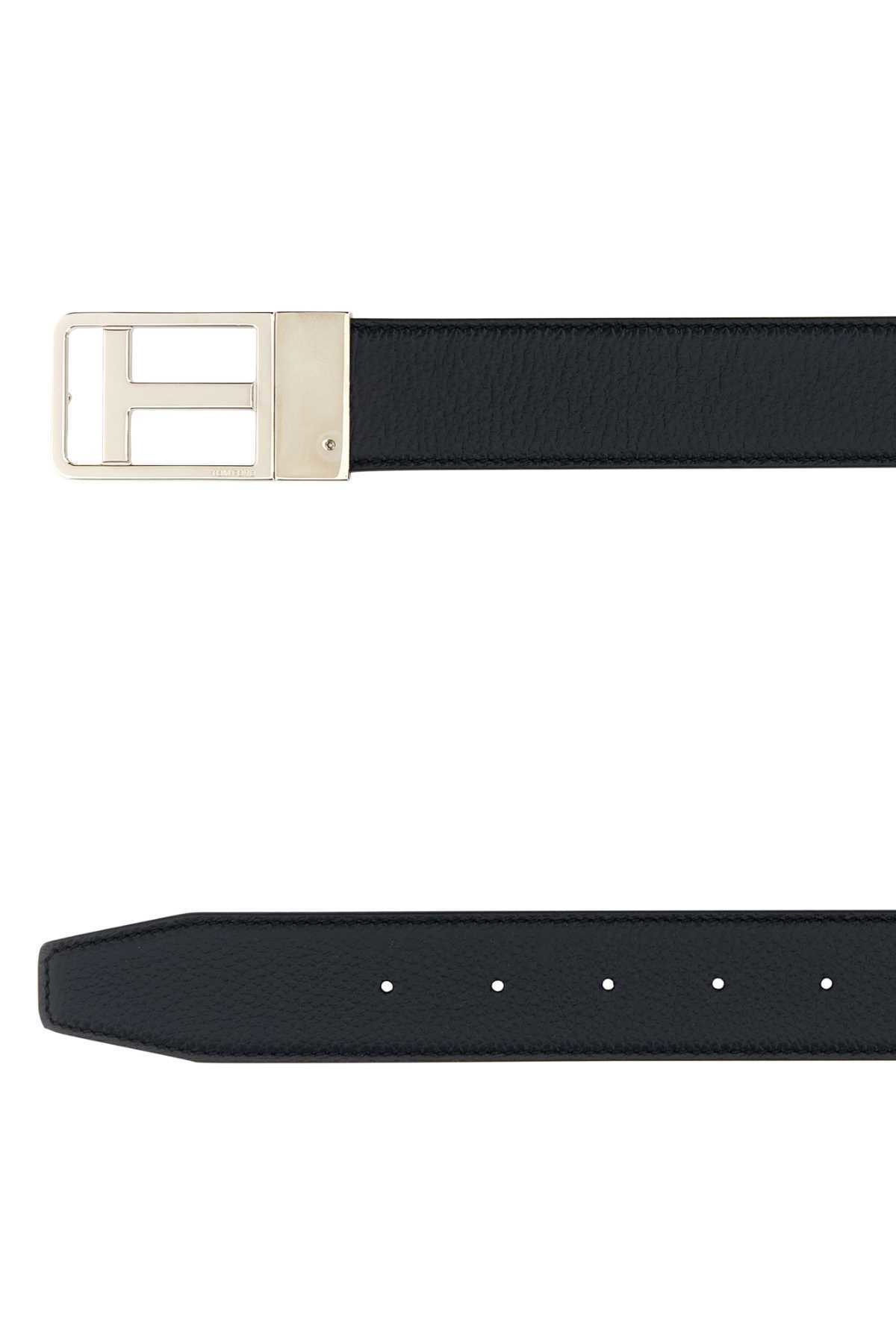 Tom Ford Midnight Blue Leather Reversible Belt TOM FORD