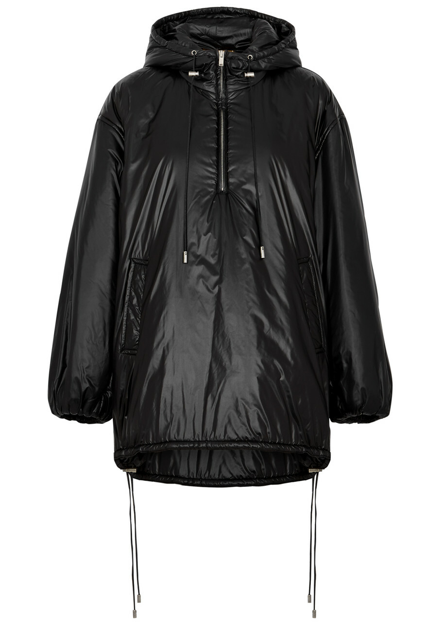 Saint Laurent Women's Black Cassandre Oversized Half-zip Saint Laurent Women's Black Cassandre Oversized Half-zip