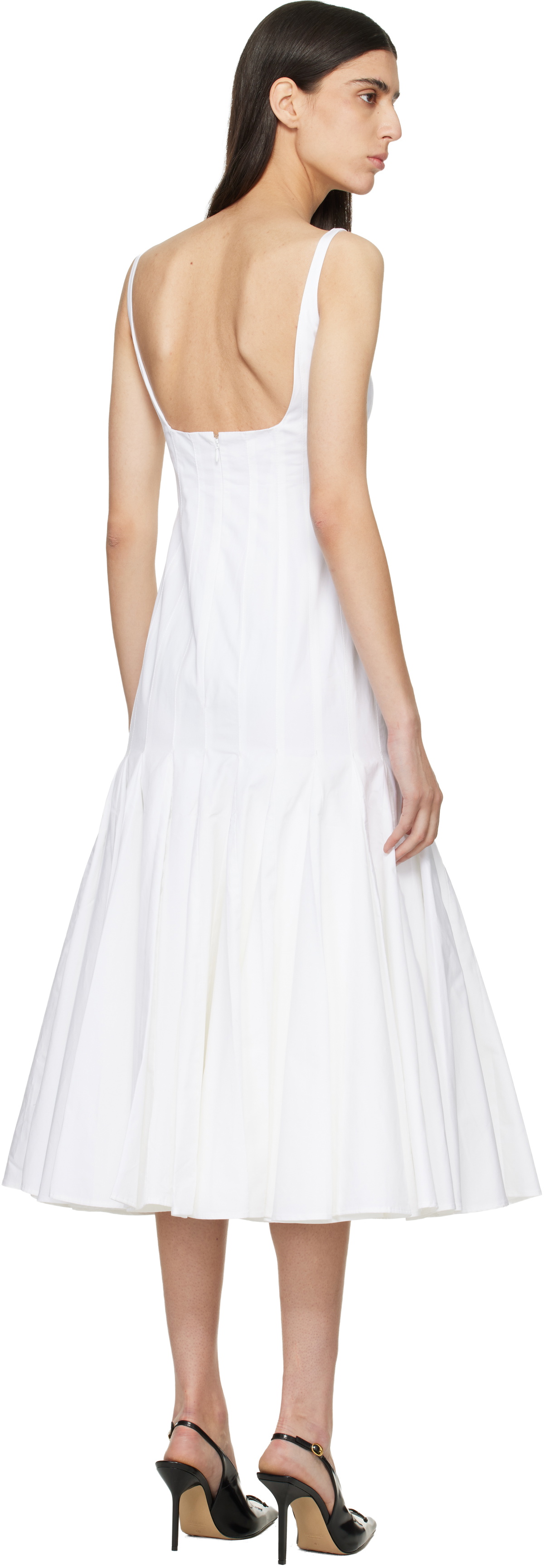 JACQUEMUS White Le Paysan 'The Agave' Midi Dress Jacquemus