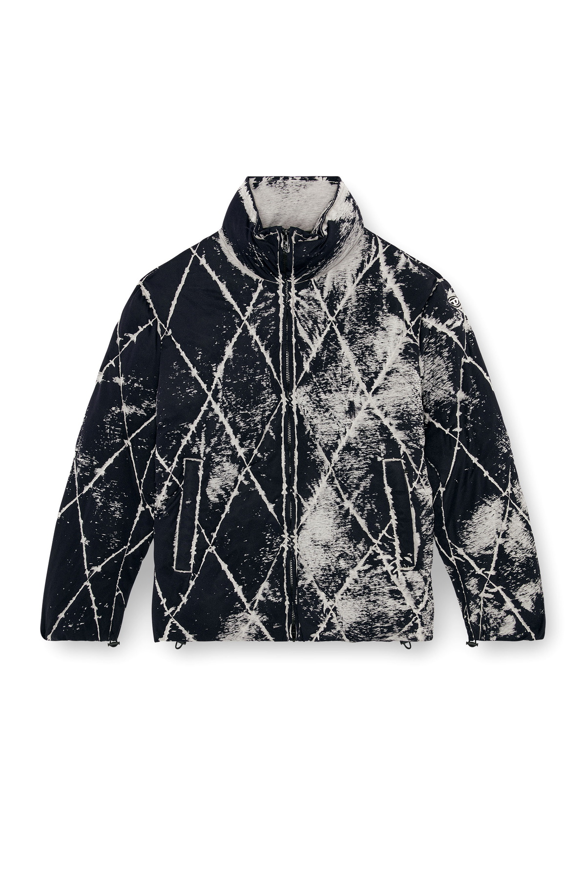 Diesel Puffer jacket in burn-out jersey - Winter Jackets Mens in Black ...