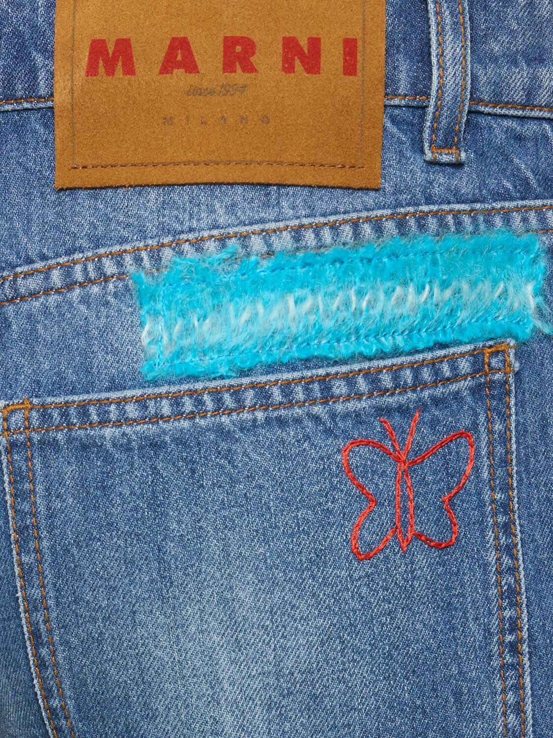 MARNI Denim Flared Jeans W/ Patches Marni