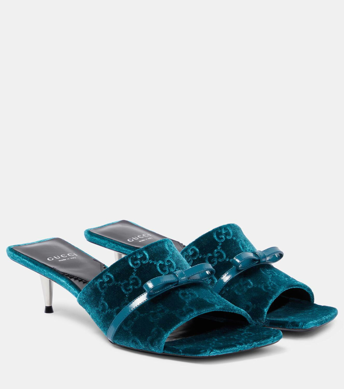 Gucci GG leather-trimmed velvet mules Gucci