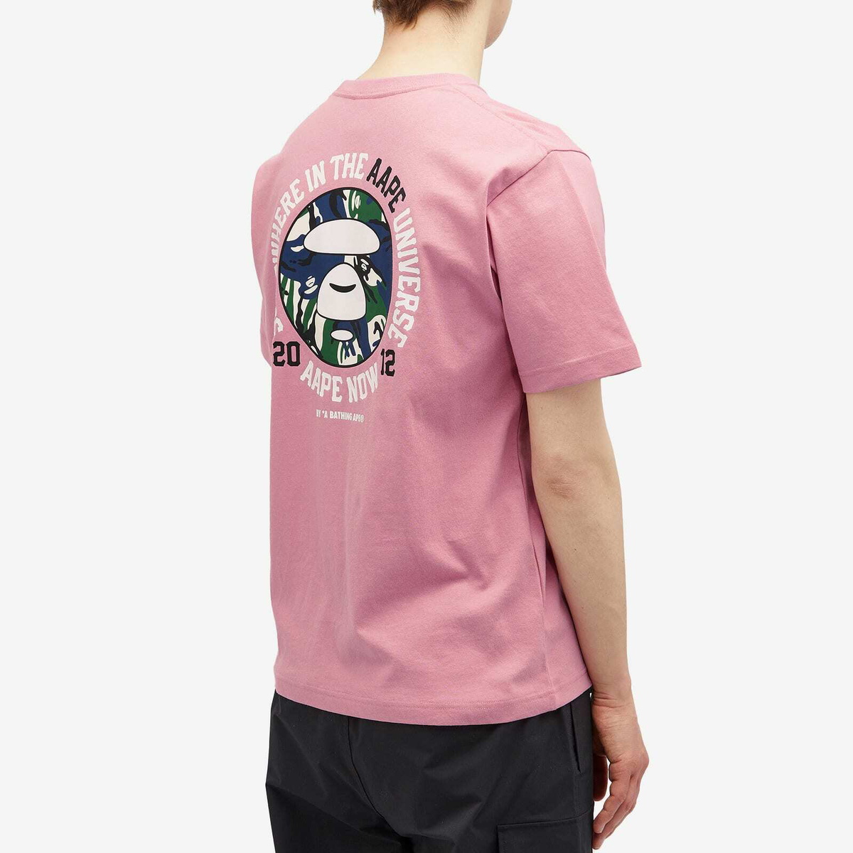 Men's AAPE AP Logo T-Shirt in Pink AAPE by A Bathing Ape