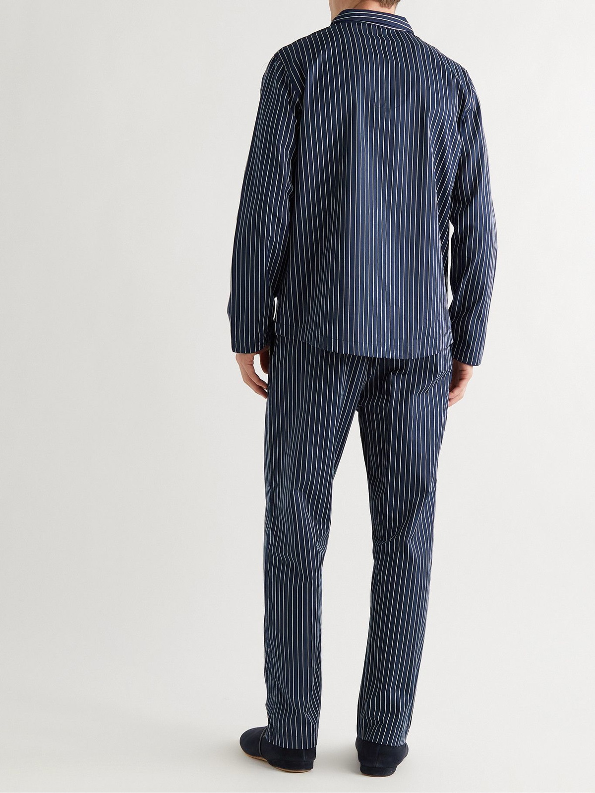 DEREK ROSE - Royal Striped Cotton Pyjama Set - Blue Derek Rose