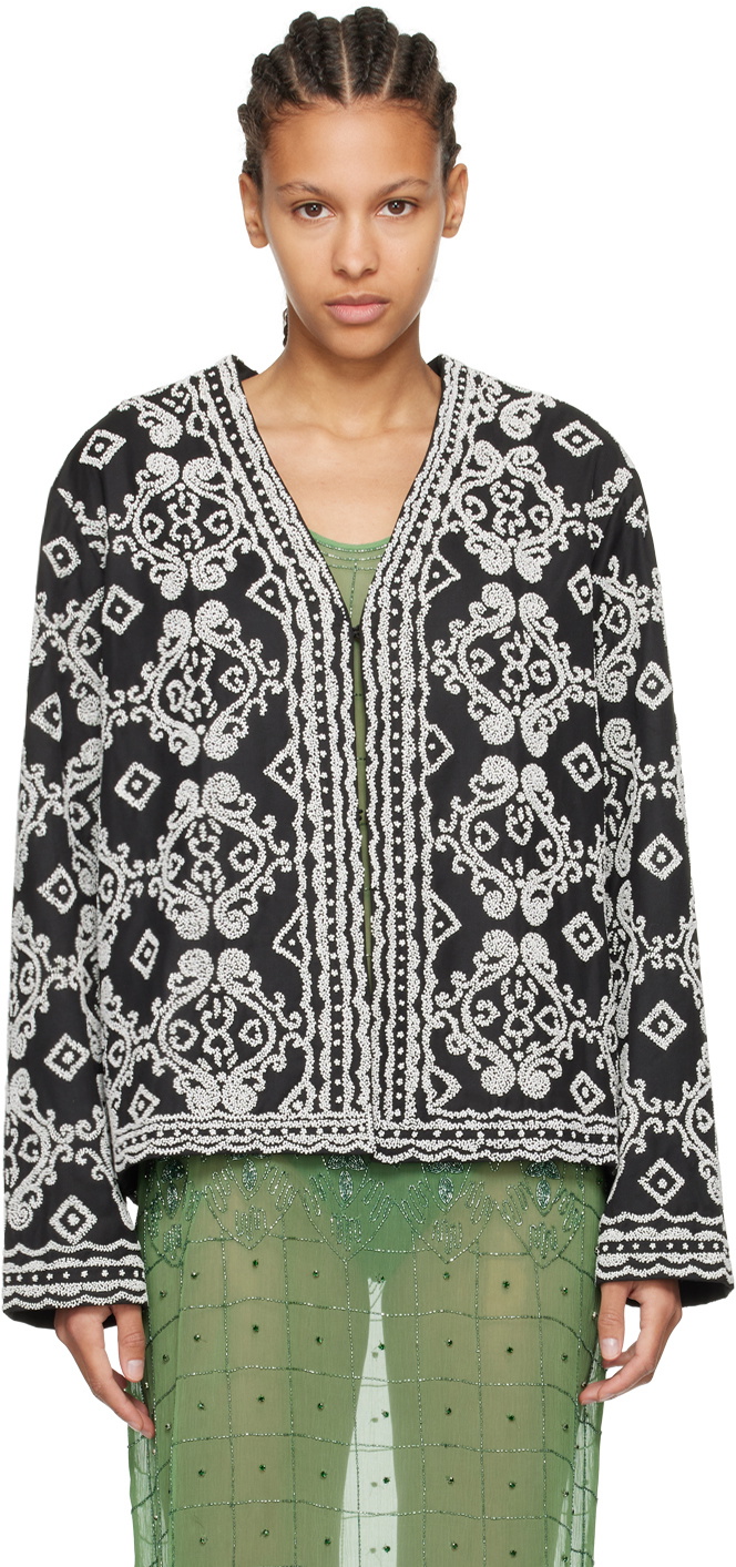 Bode Black Beaded Baroque Jacket Bode