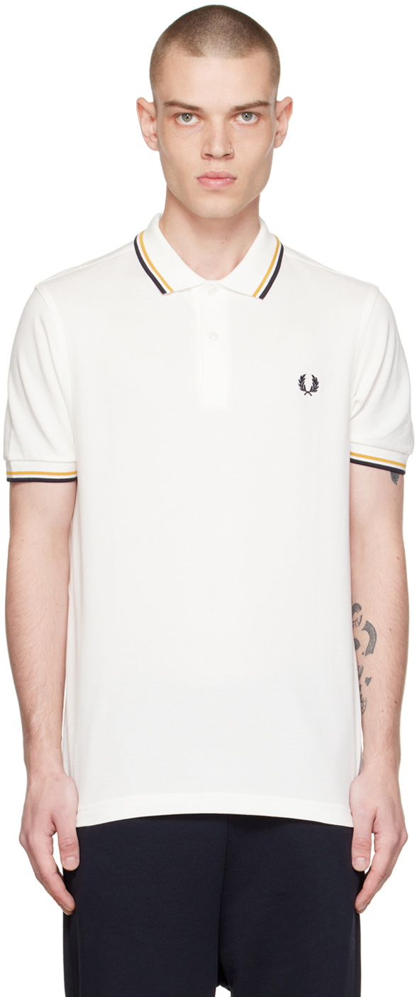 Fred Perry White Twin Tipped Polo Fred Perry