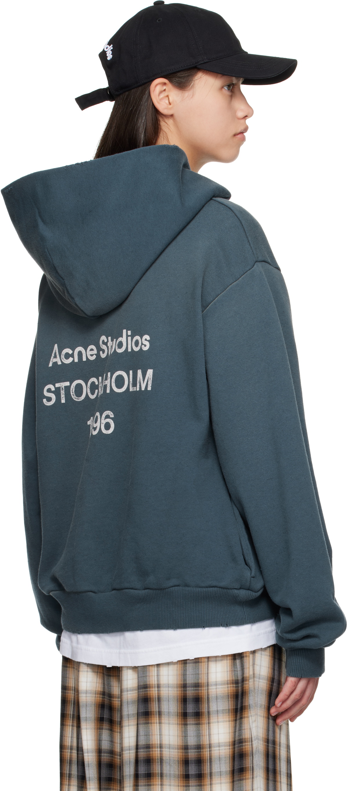 Acne Studios Blue Logo Hoodie Acne Studios