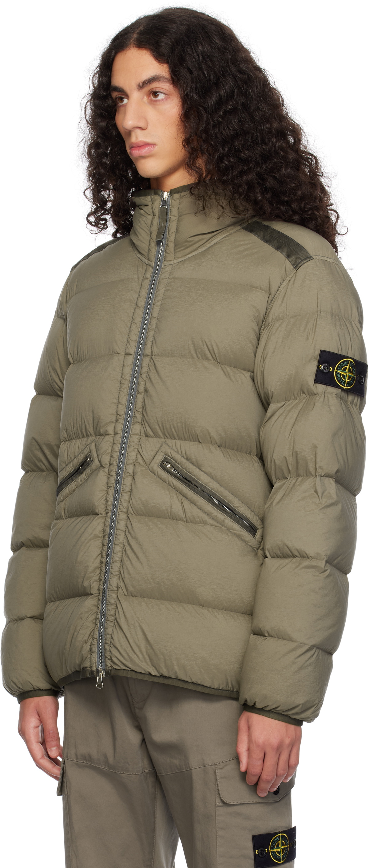 Stone Island Brown 43128 Seamless Tunnel Nylon Down Jacket Stone Island