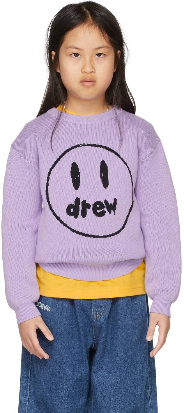 drew house SSENSE Exclusive Kids Purple Painted Mascot Sweater drew house