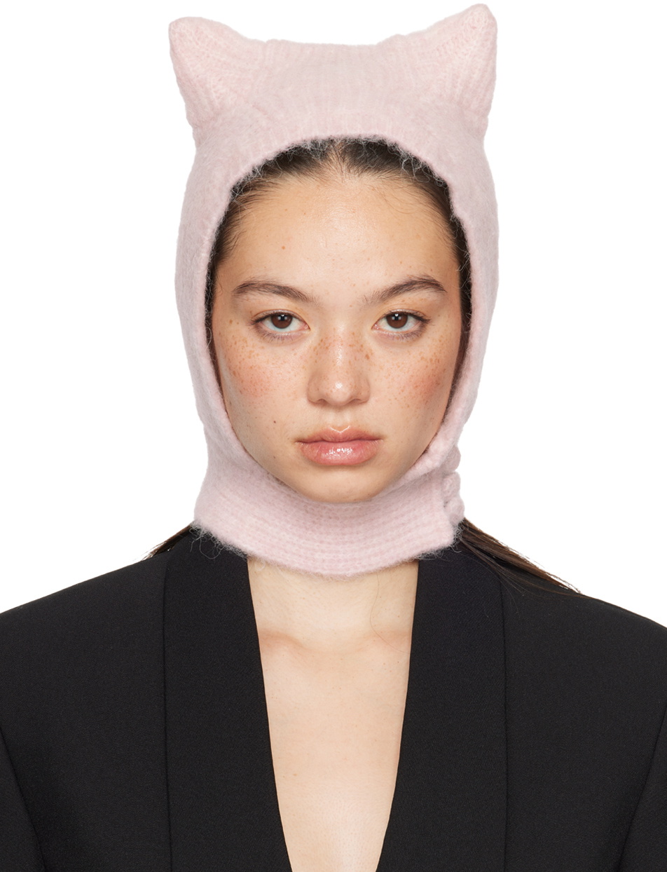 Coperni Pink Knitted Horn Balaclava Coperni