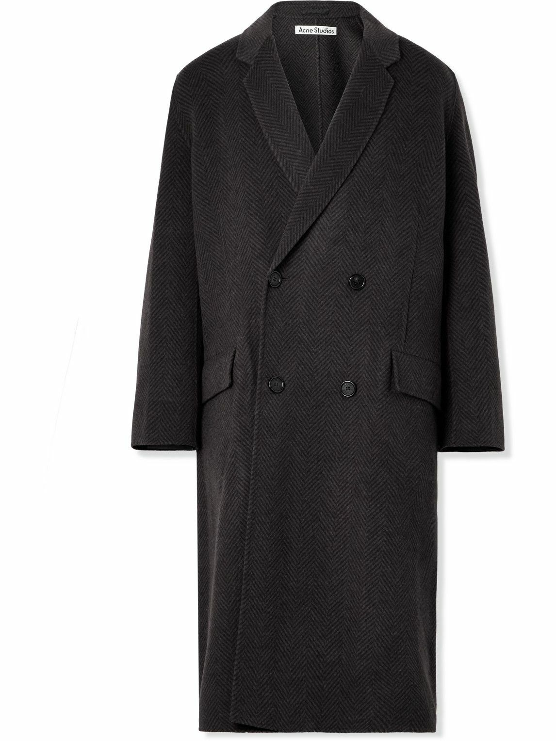 Acne Studios - Dojack Double-Breasted Herringbone Wool-Blend Coat ...