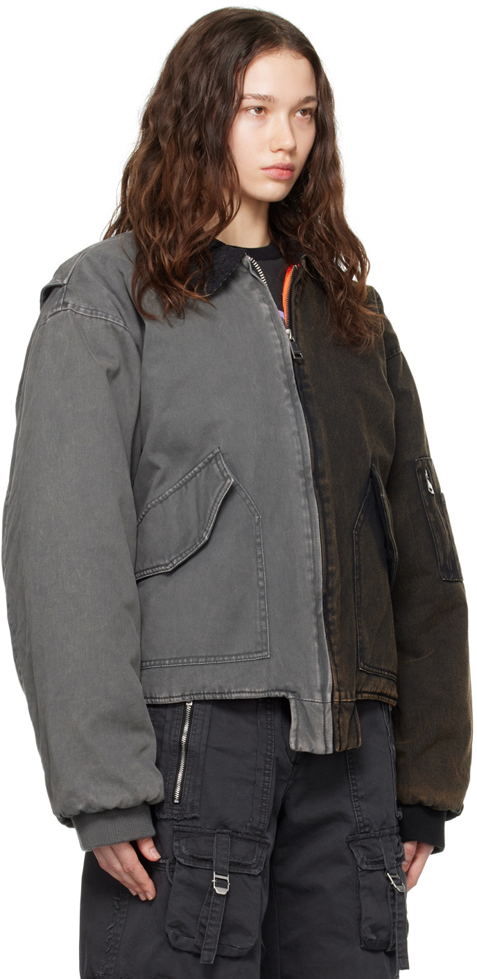 (di)vision Black & Gray Zip Denim Bomber Jacket (Di)vision