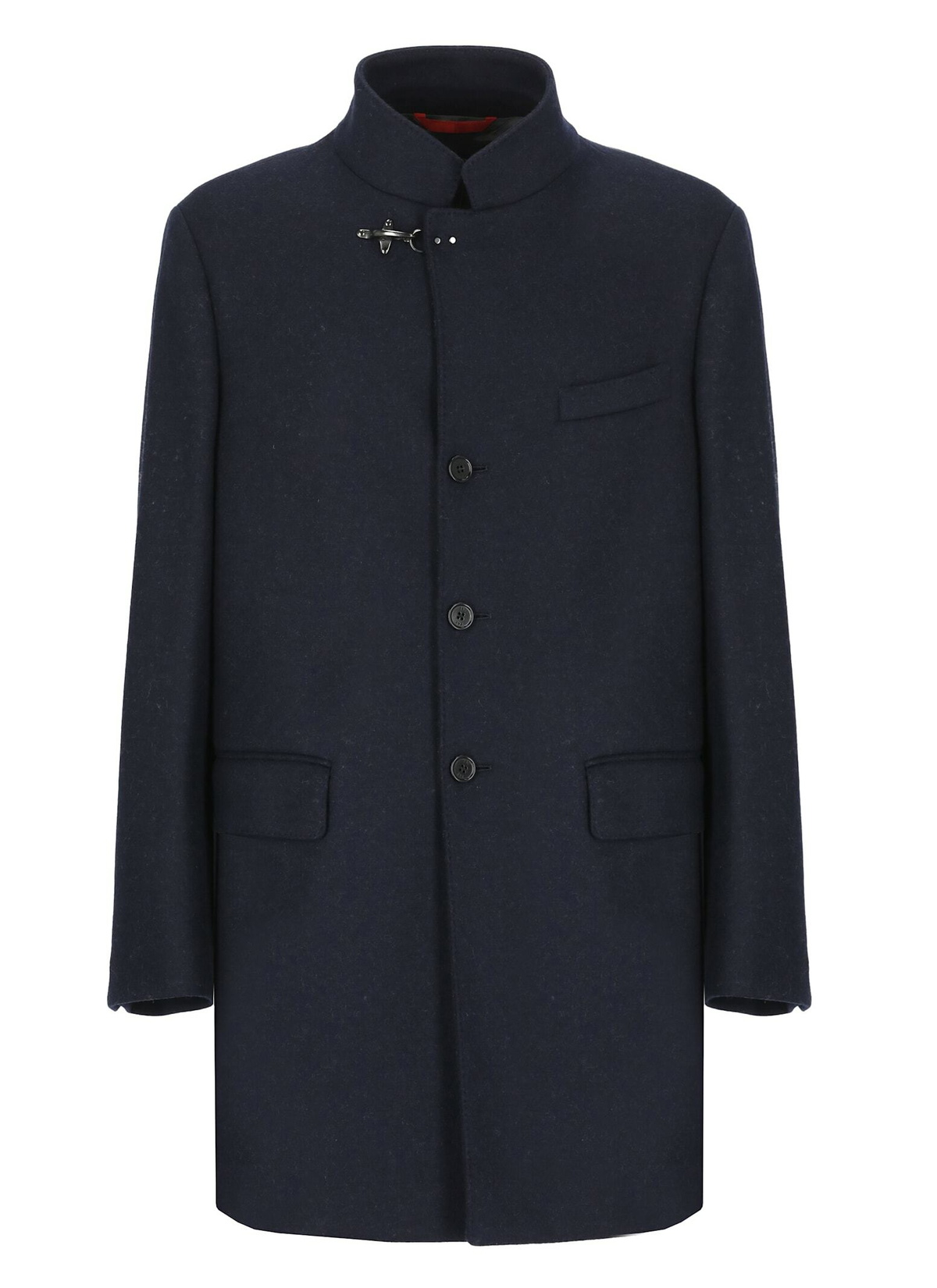 Fay Midnight Blue Wool Blend Coat Fay