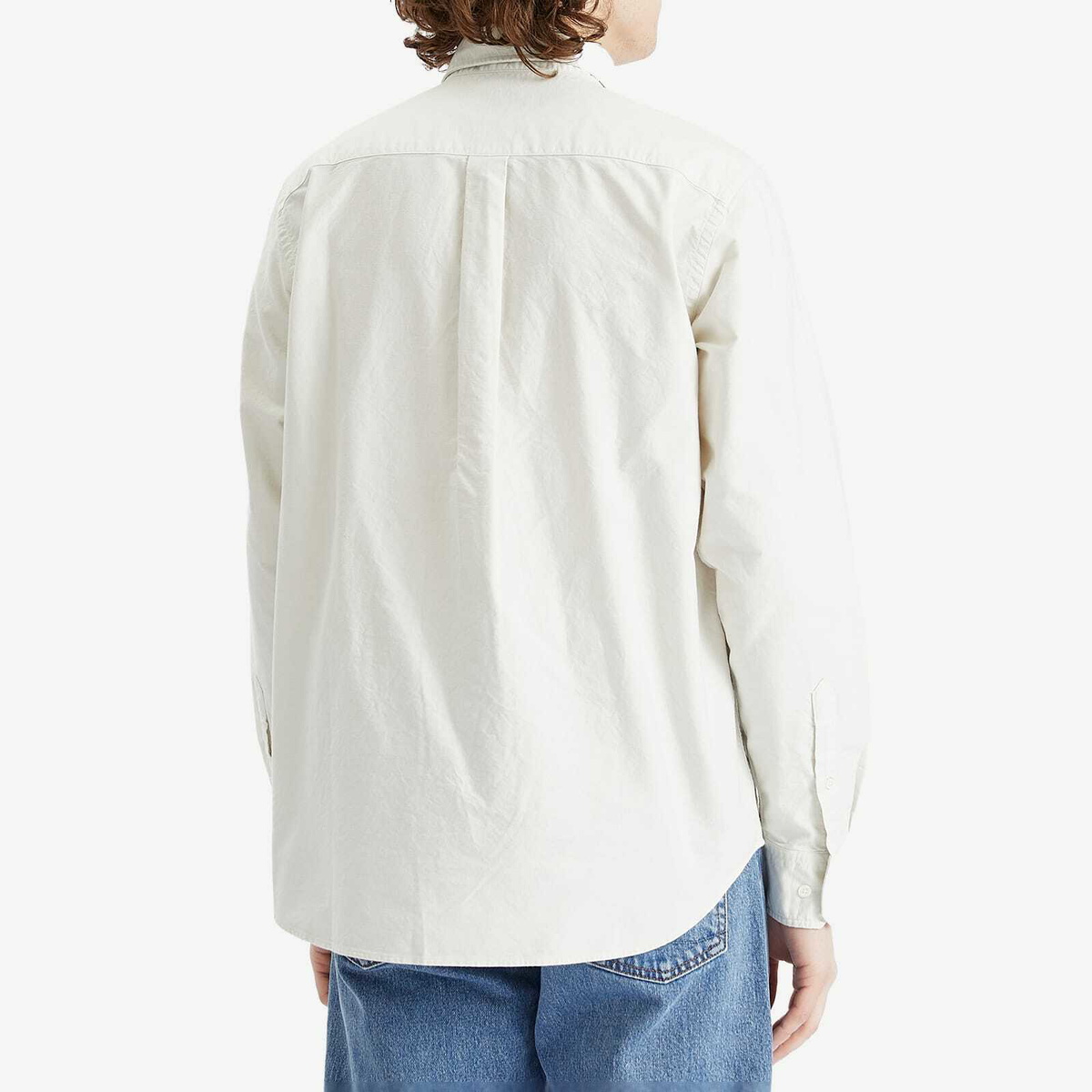 Norse Projects Men's Algot Relaxed Overdyed Oxford Shirt in Kit White ...