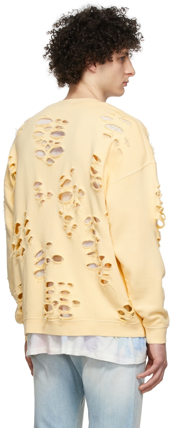 R13 Yellow Super Distressed Oversized Sweater R13