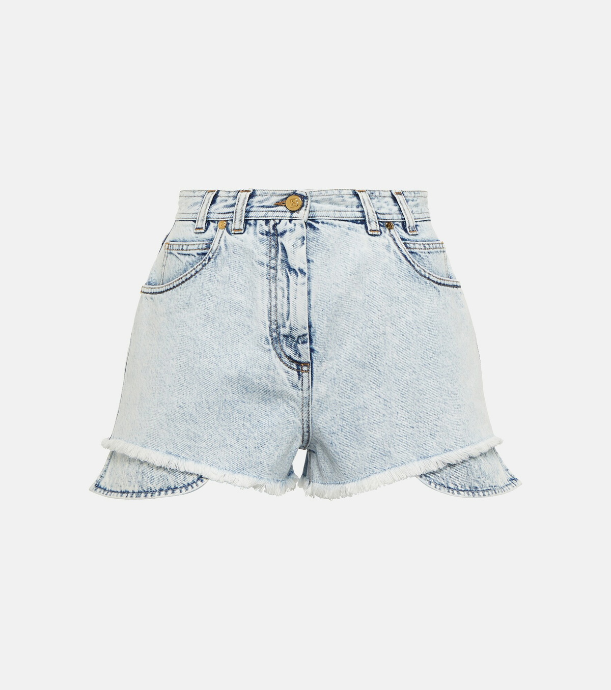 Balmain - High-rise denim shorts Balmain