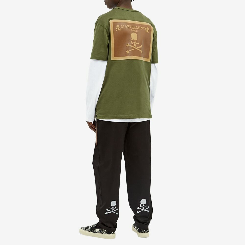 MASTERMIND WORLD Men's Leather Patch Logo T-Shirt in Olive MASTERMIND WORLD