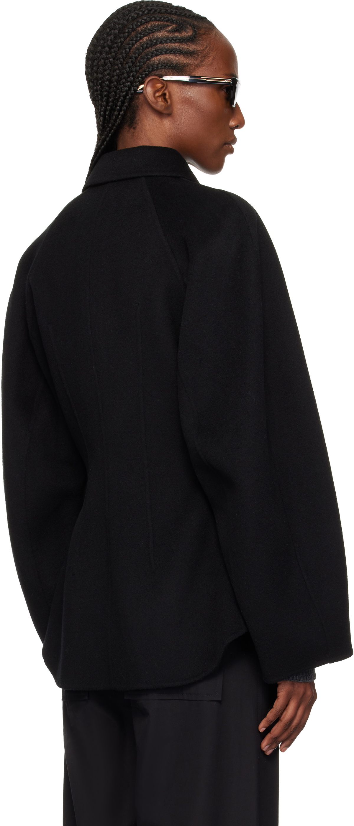 Róhe Black Double-Faced Sculptural Jacket Róhe