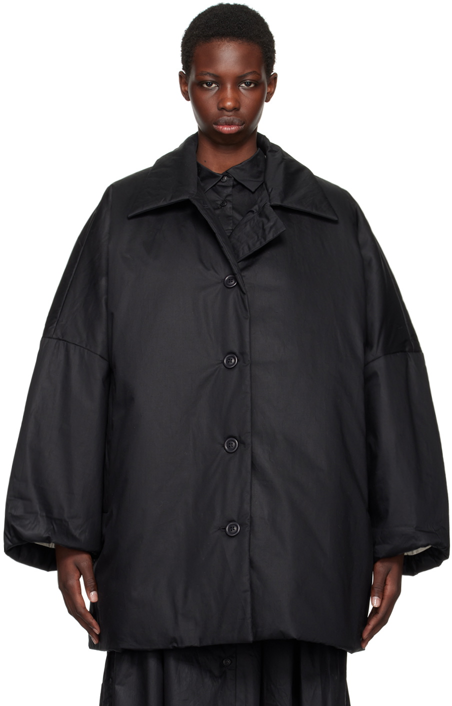 CASEY CASEY Black Triangle Coat CASEY CASEY
