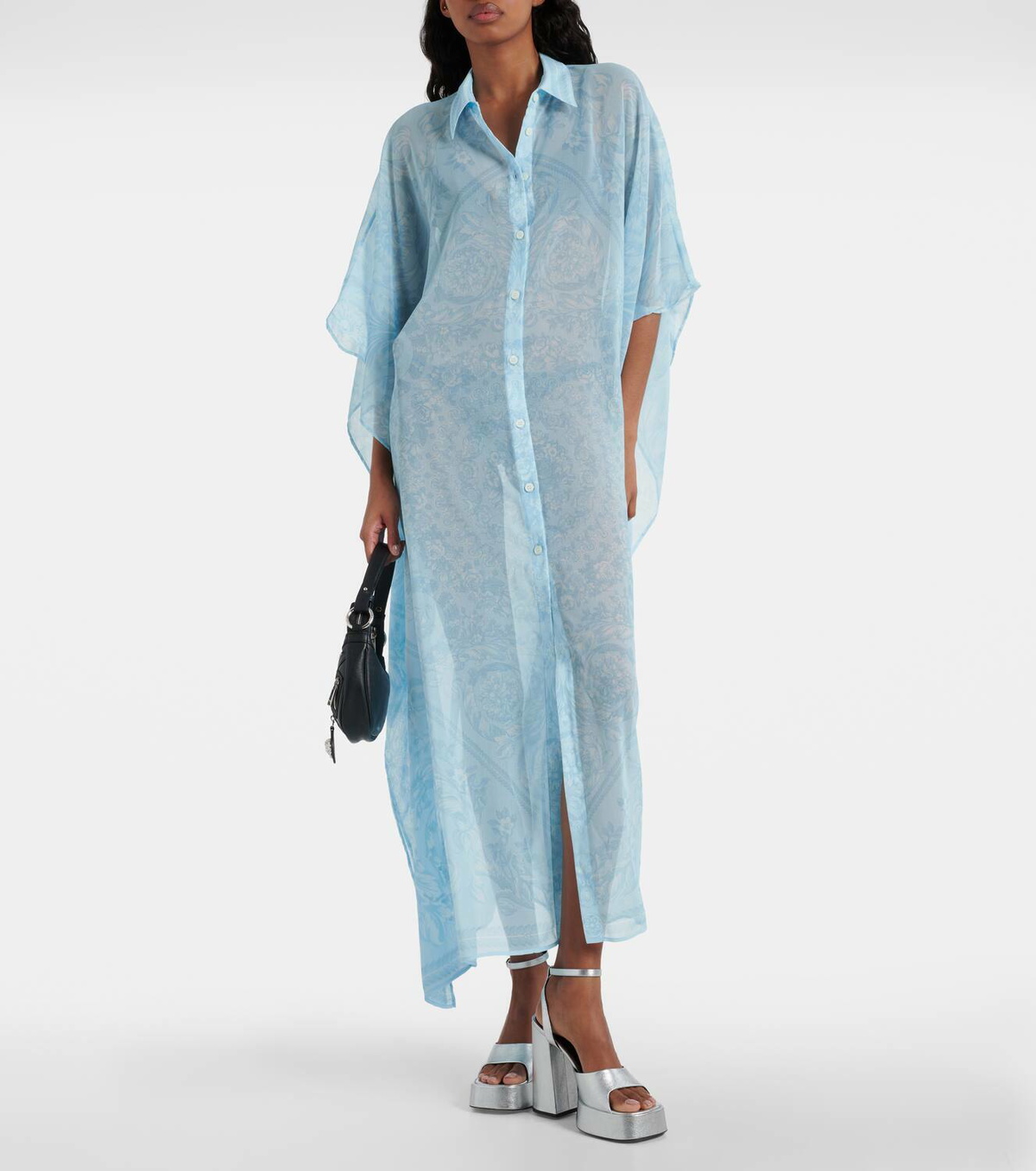 Versace Barocco printed chiffon kaftan Versace