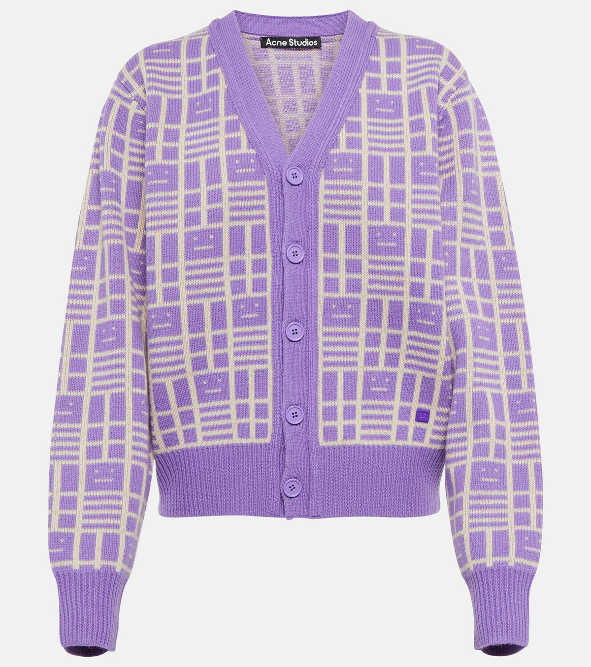Acne Studios - Face logo wool cardigan Acne Studios