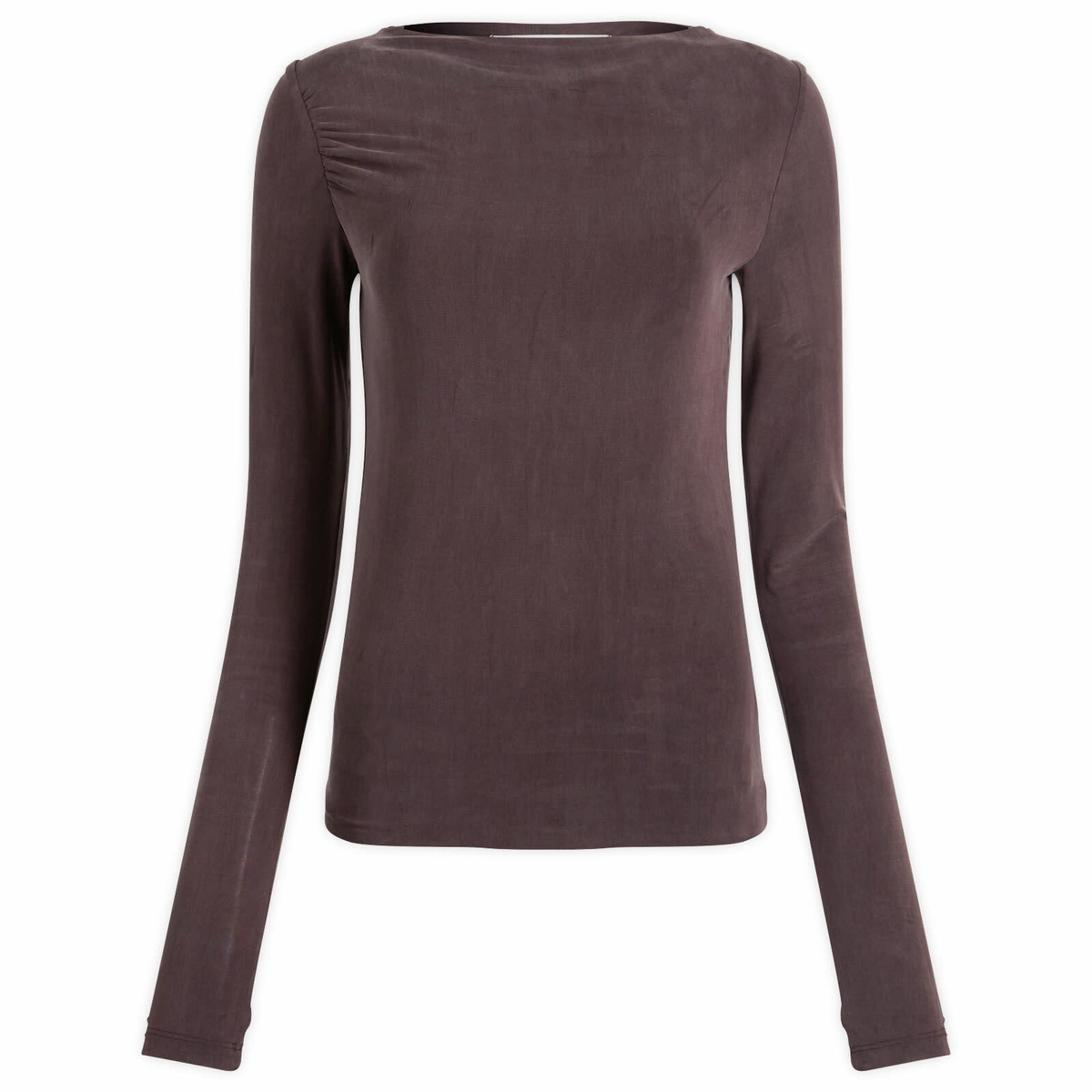 Peachy Den Women's Kylie Long Sleeve Top in Chocolate Peachy Den