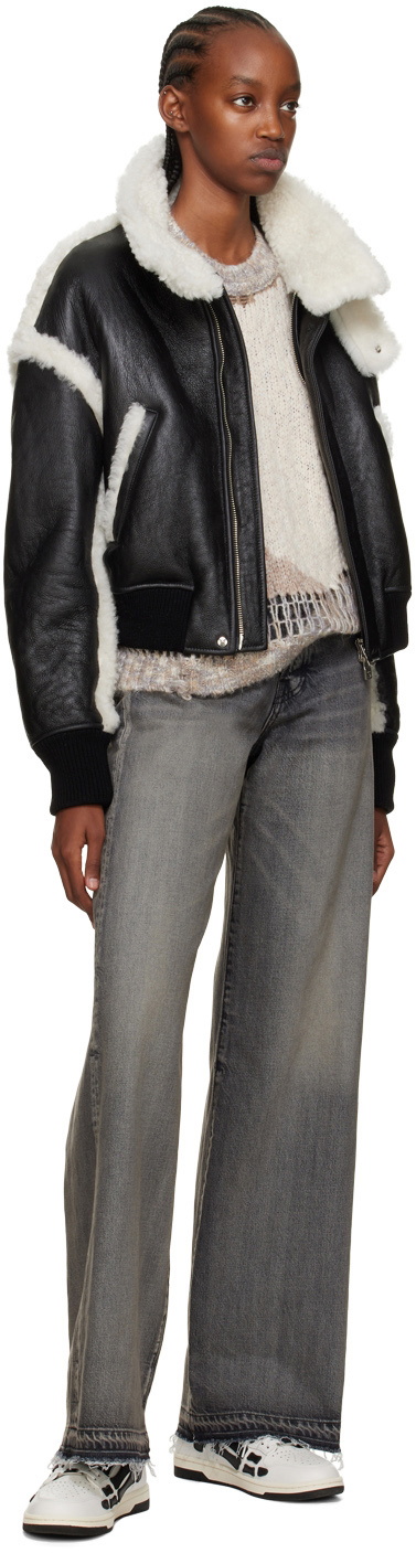 AMIRI Black Bomber Leather Jacket Amiri