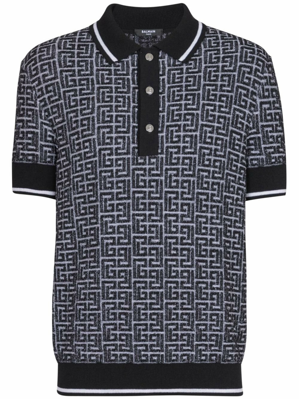 Balmain Labyrinth-Intarsia Polo Shirt Balmain