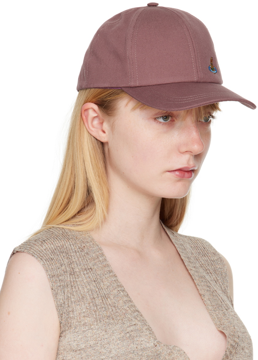 Vivienne Westwood Burgundy Embroidered Cap Vivienne Westwood