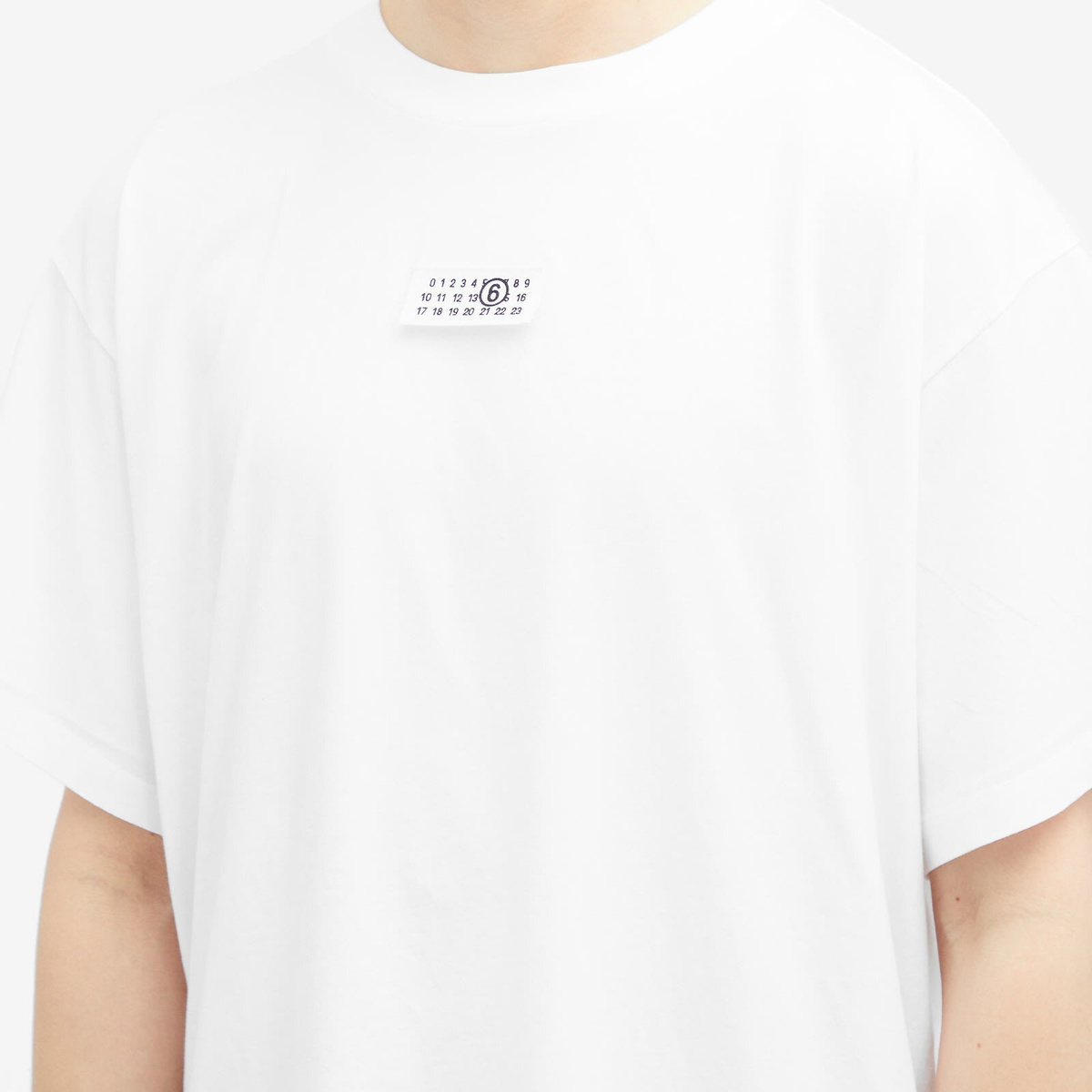 MM6 Maison Margiela Men's Number Label T-Shirt in White MM6 Maison Margiela