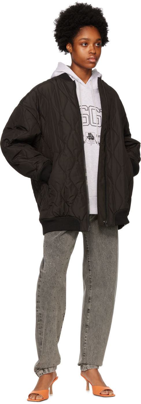 MSGM Black Quilted Jacket MSGM