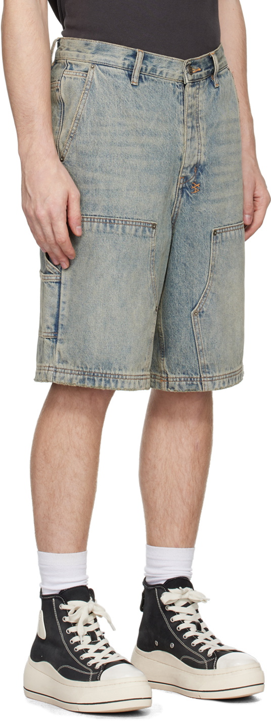 Ksubi Blue MAXX Operator Denim Shorts Ksubi